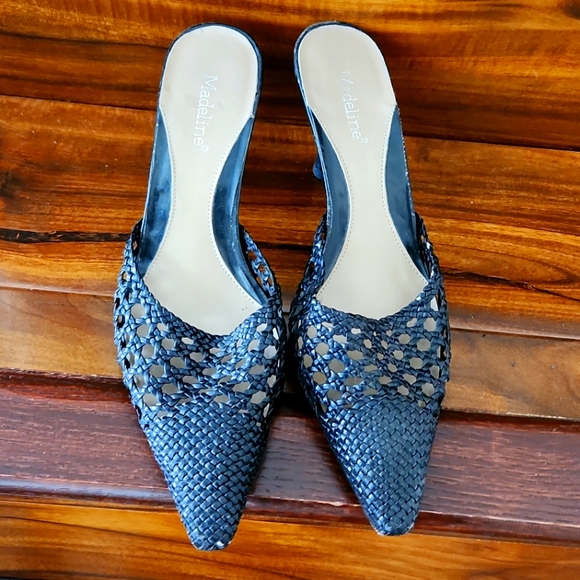 Madeline | Shoes | Madeline Black Woven Mules 9m | Poshmark